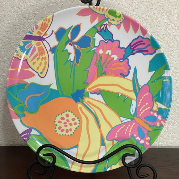 Dining | Melamine Serving Tray Butterflies And Flowers | Poshmark